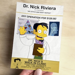 The Simpsons Dr Nick Riviera Art Print - A6 - Etsy