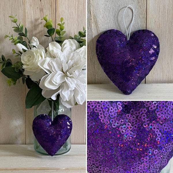 Sequin Heart - Etsy