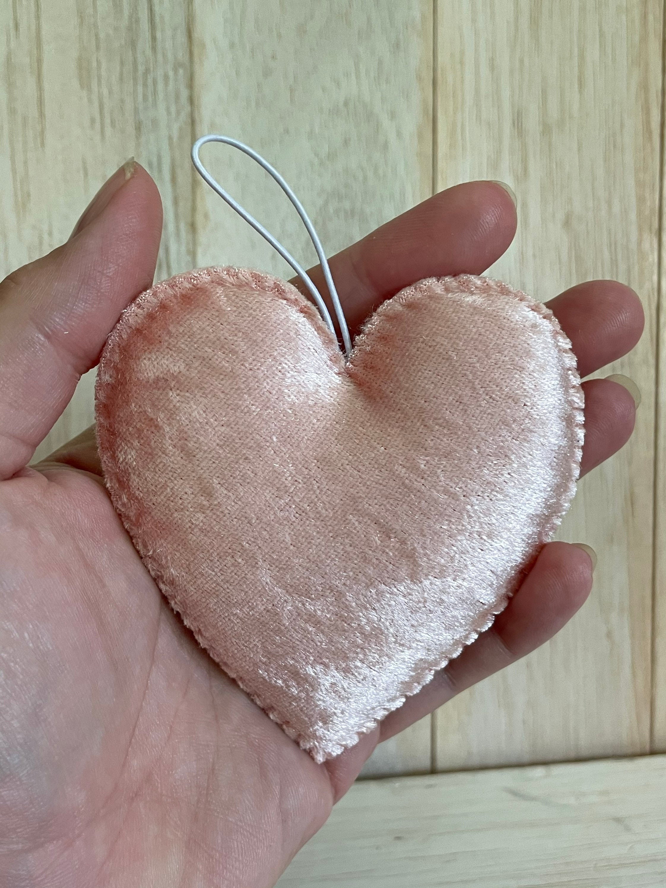 Pastel Peach Velvet Heart & Pastel Peach Sequin Heart - Etsy UK