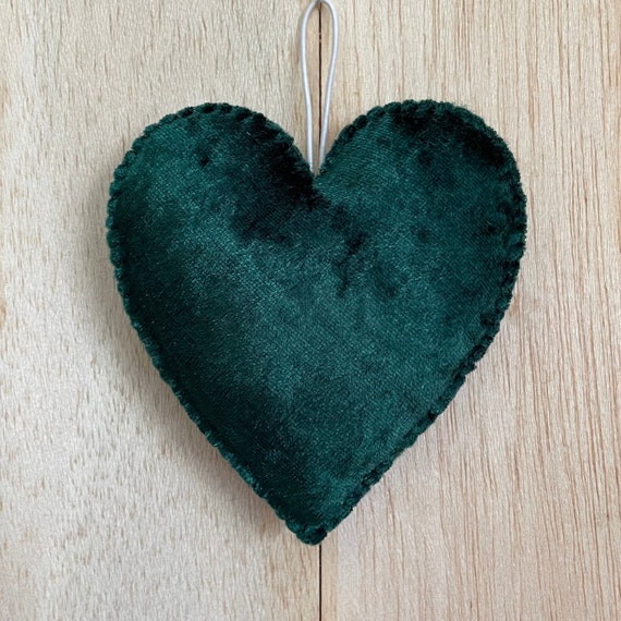 Dark Green Velvet Heart 9cm X 8.5cm Heart | Etsy