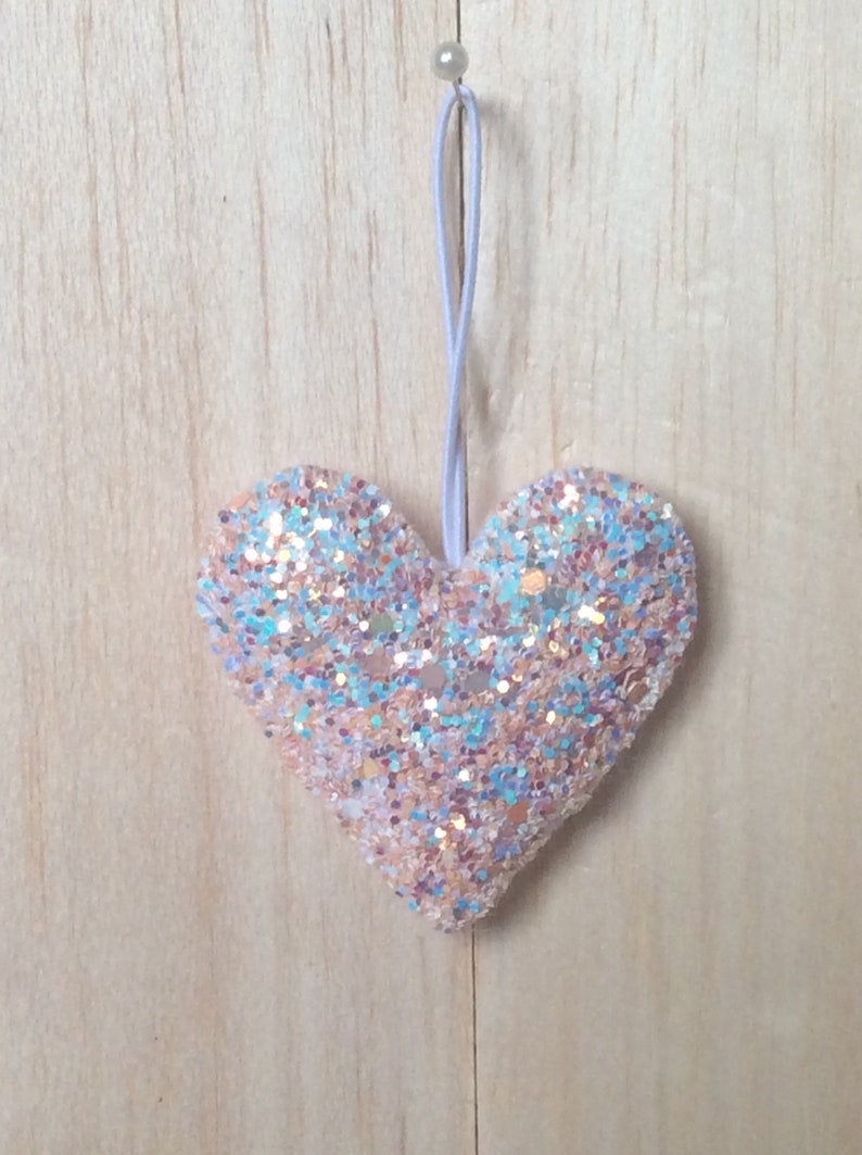 Decoración del corazón rosa pastel brillo rosa pastel grueso - Etsy España