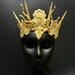 Gold Beaded Lace Snake Crown, Gold Spiked Queen Crown With Snake,gorgon ...