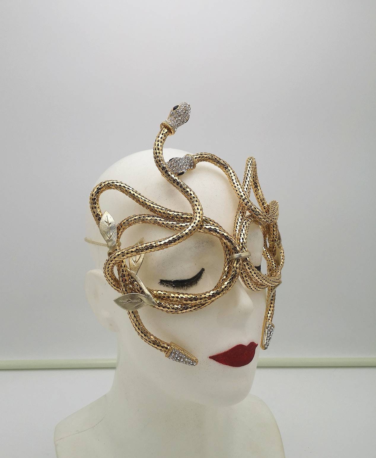 Gold Snake Maskmedusa Masquerade Maskfantasy Carnival | Etsy