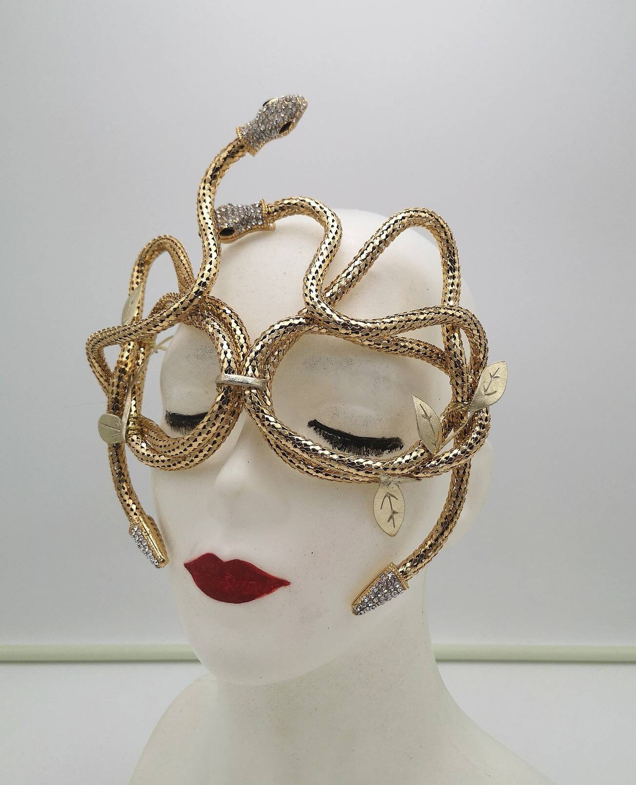 Gold Snake Maskmedusa Masquerade Maskfantasy Carnival | Etsy