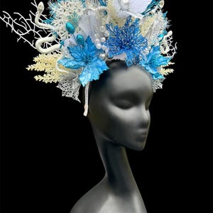 White,silver,blue Snow Queen Crown,blue Poinsettia Snakes Crown,ice ...