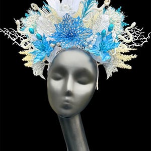 White,silver,blue Snow Queen Crown,blue Poinsettia Snakes Crown,ice ...