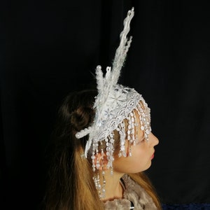 White Lace Snowflake Spike Crown,kokoshnik,snow Queen Spike Crown,fairy ...
