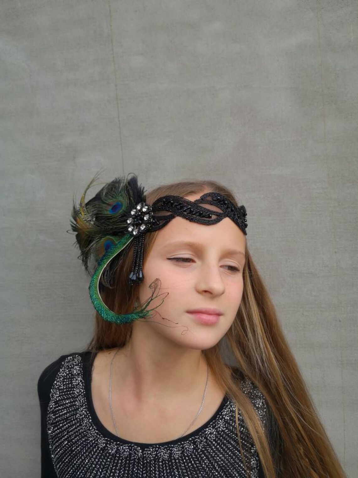 Peacock Getsby Headbandbeaded Getsby - Etsy