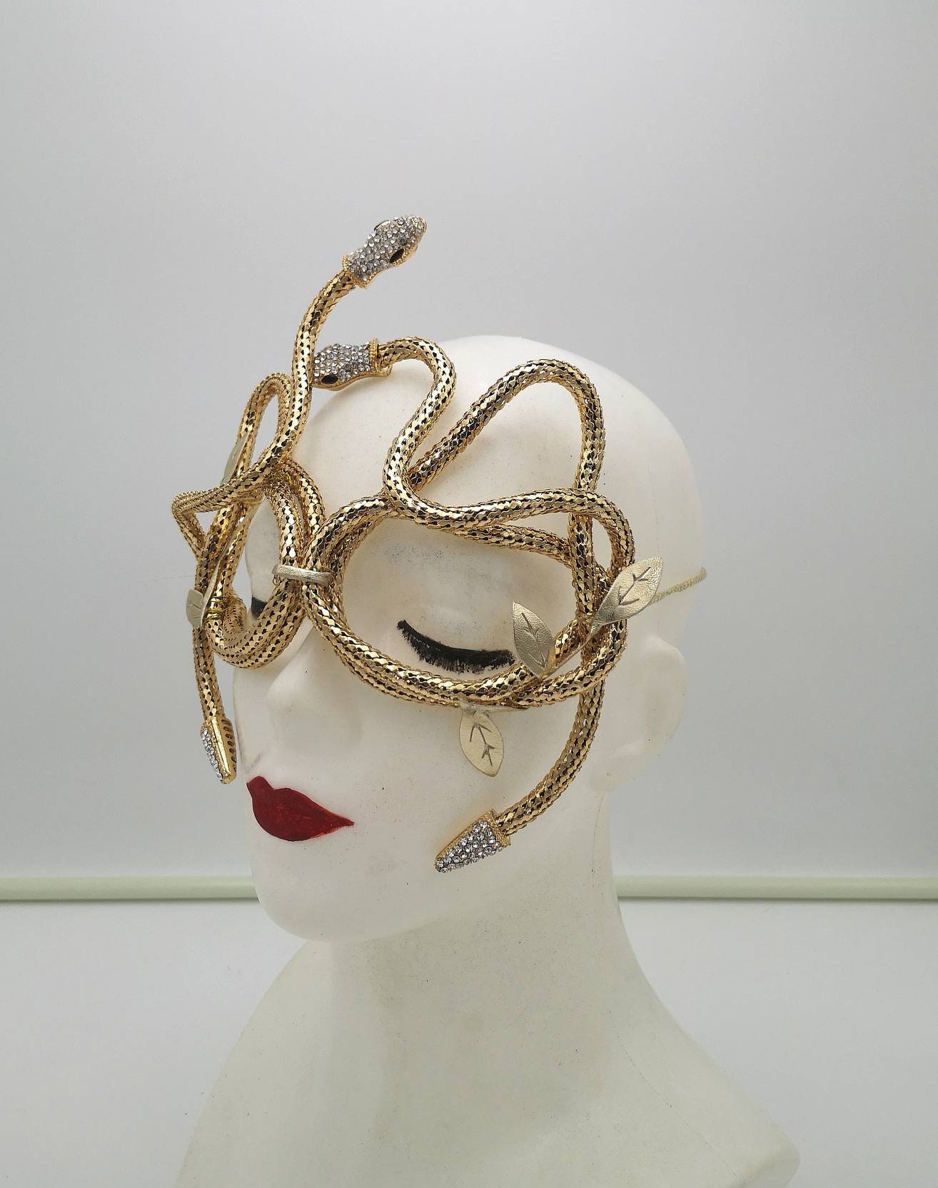 Gold Snake Maskmedusa Masquerade Maskfantasy Carnival | Etsy