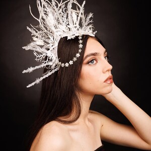 White Lace Snowflake,ice Crown,kokoshnik,snow Queen Twig Crown,ice,snow ...