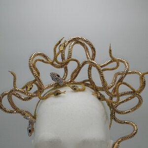 Gold Medusa Snake Headdress,fantasy Headdress,gorgon Headpiece,gold ...
