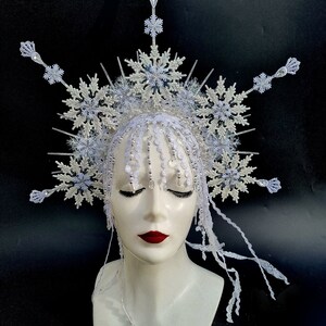 Christmas Crown,white Lace Snowflake Crown,kokoshnik,snow Queen,snow ...
