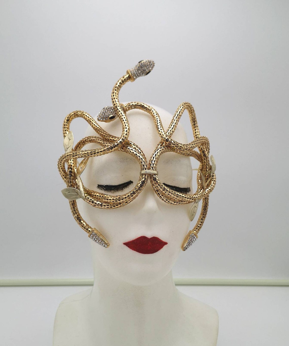 Gold Snake Maskmedusa Masquerade Maskfantasy Carnival | Etsy