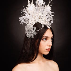 White Lace Snowflake,ice Crown,kokoshnik,snow Queen Twig Crown,ice,snow ...