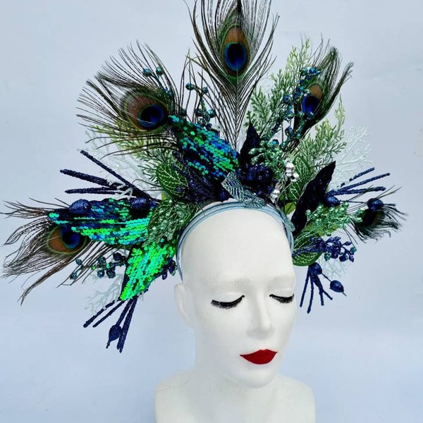Peacock Carnival Headpiece - Etsy