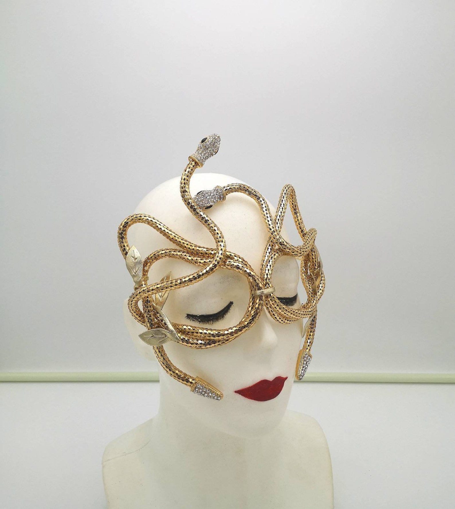 Gold Snake Maskmedusa Masquerade Maskfantasy Carnival | Etsy