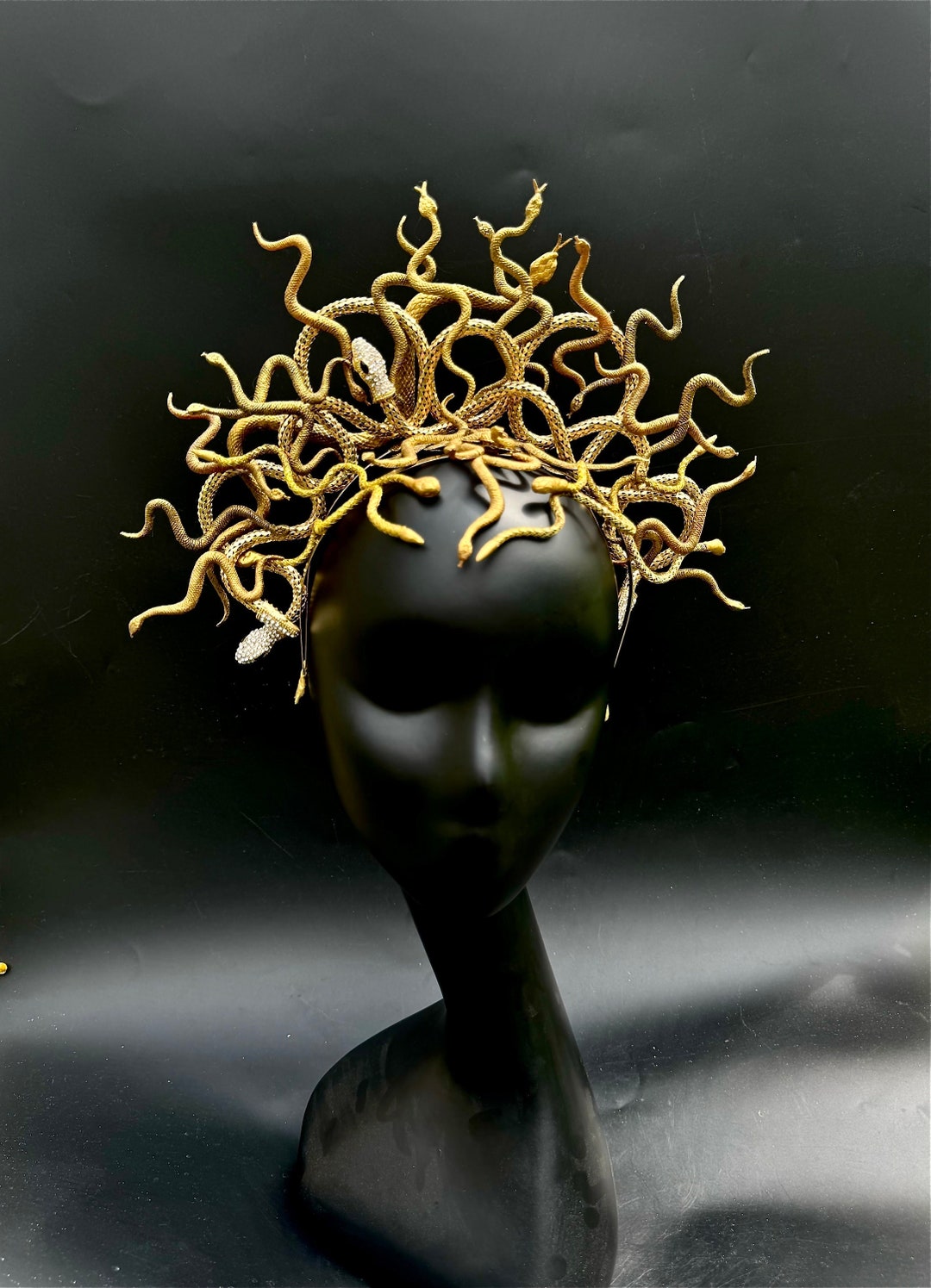 Gold Medusa Snake Headdress Big,fantasy Headdress,gorgon Headpiece ...
