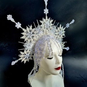 Christmas Crown,white Lace Snowflake Crown,kokoshnik,snow Queen,snow ...