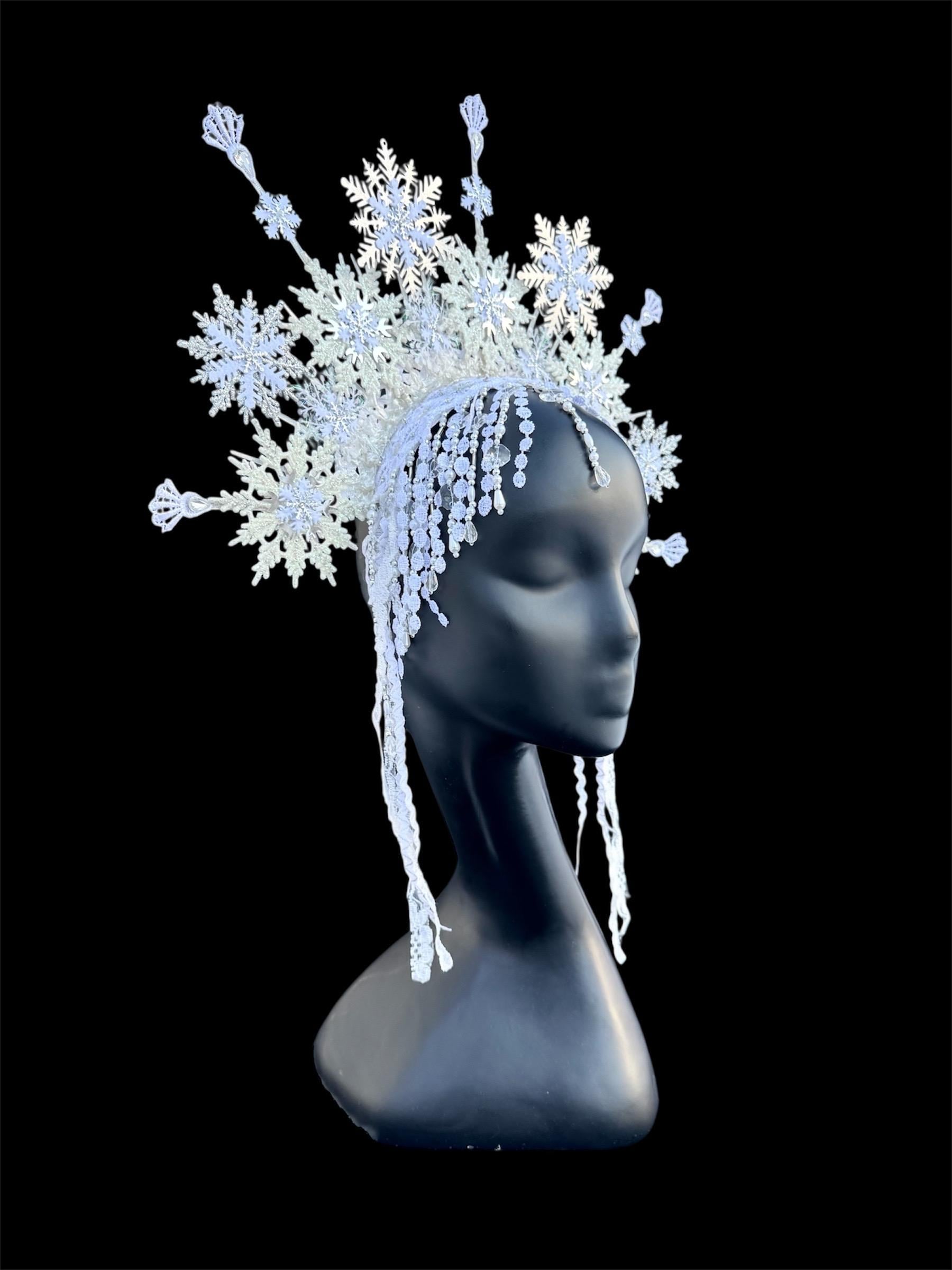 Christmas Crown,white Lace Snowflake Crown,kokoshnik,snow Queen,snow ...