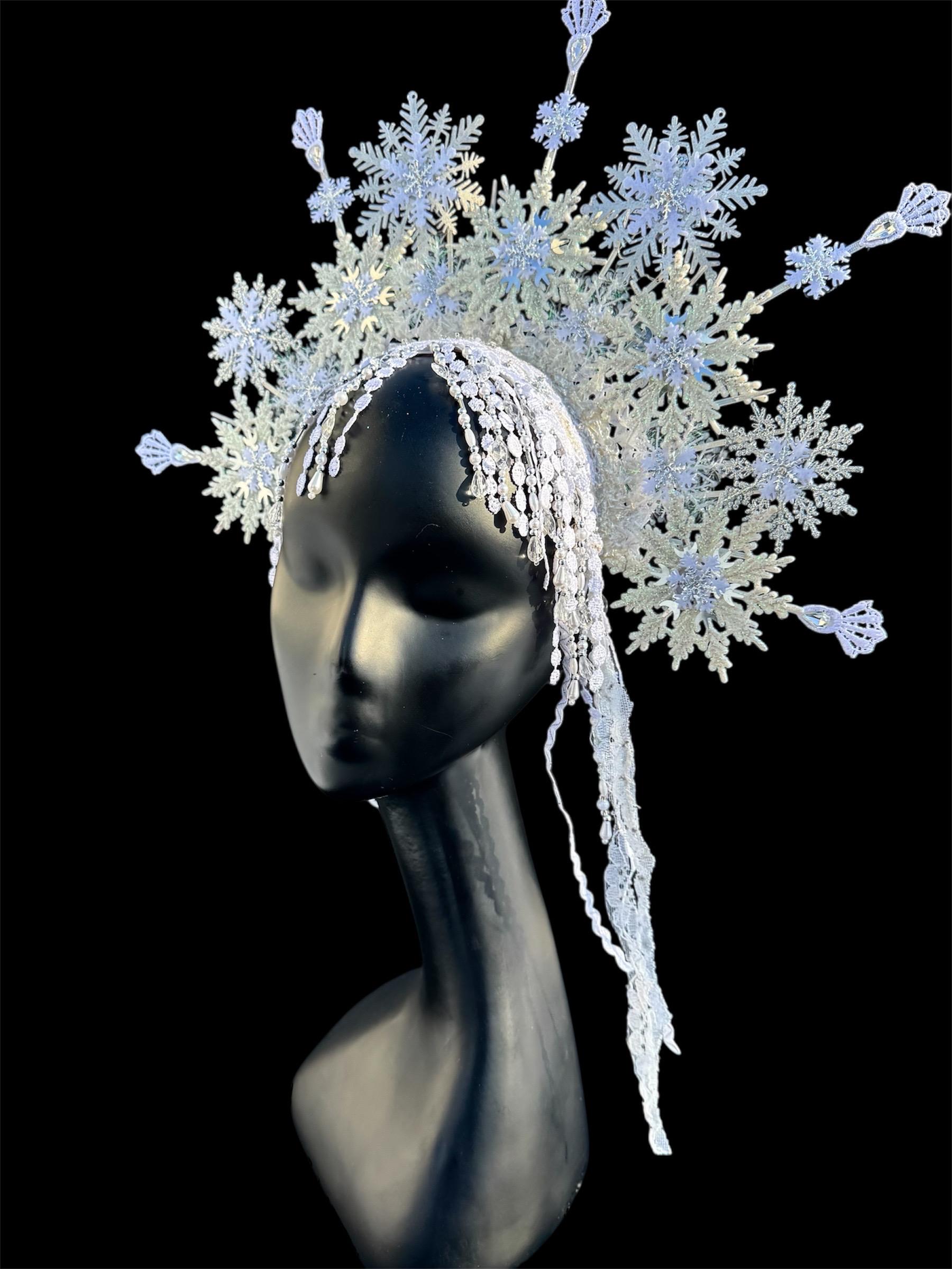 Christmas Crown,white Lace Snowflake Crown,kokoshnik,snow Queen,snow ...
