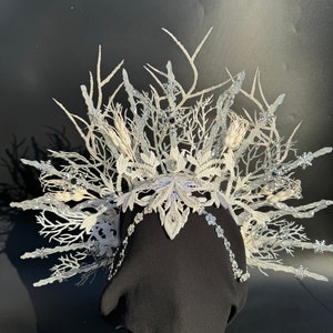 White Lace Snowflake,ice Crown,kokoshnik,snow Queen Twig Crown,ice,snow ...