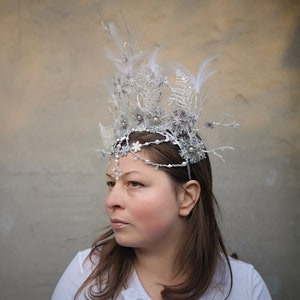 White Lace Snowflake Crownkokoshniksnow Queen Twig - Etsy