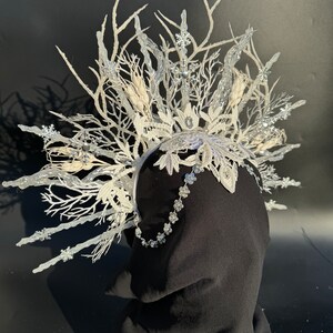 White Lace Snowflake,ice Crown,kokoshnik,snow Queen Twig Crown,ice,snow ...