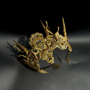 Gold Beaded Lace Snake Crown, Gold Spiked Queen Crown With Snake,gorgon ...