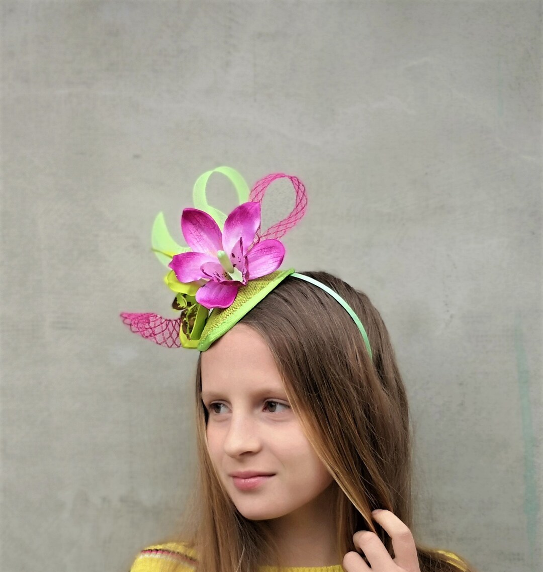 Verde claro mini sombrero Derby fucsia sombrero Ascot de - Etsy España