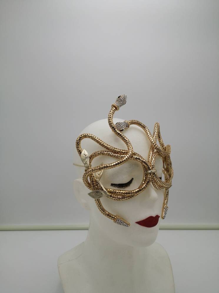 Gold Snake Maskmedusa Masquerade Maskfantasy Carnival | Etsy