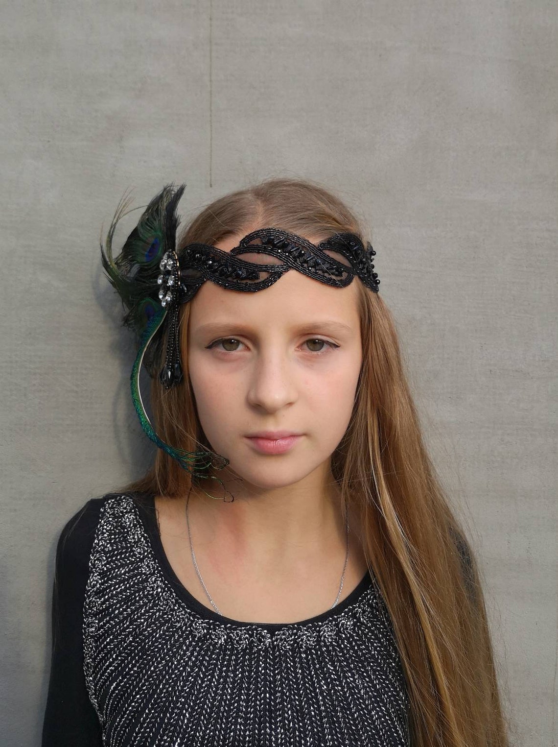 Peacock Getsby Headbandbeaded Getsby - Etsy