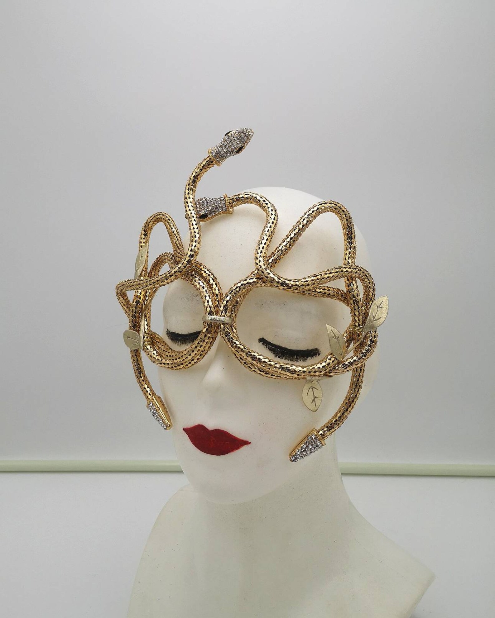 Gold Snake Maskmedusa Masquerade Maskfantasy Carnival | Etsy