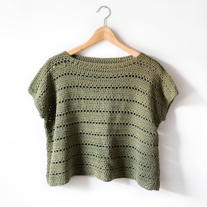 Crochet Pattern | Box Top | Crochet Short Sleeve Tee Pattern - Etsy