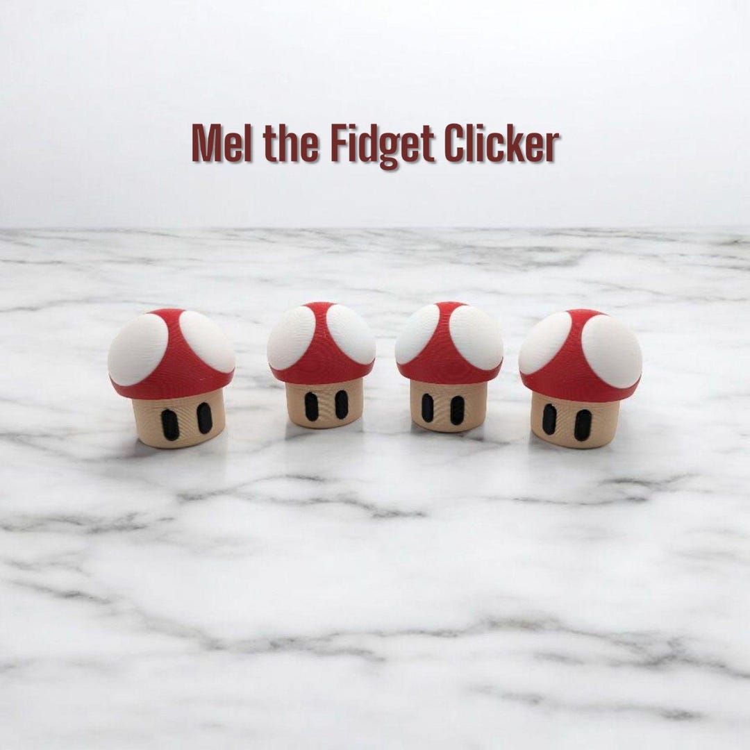 Mel the Fidget Clicker Mushroom - Fidget Toy, Stress Relief, Desk Decor ...