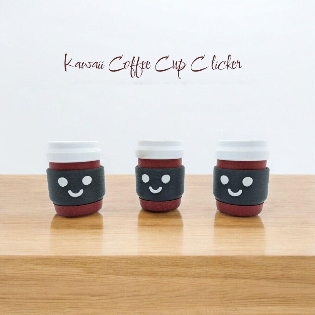 Kawaii Coffee Cup Clicker - Stress Relief, Desk Decor, Fidget Toy, Gift ...