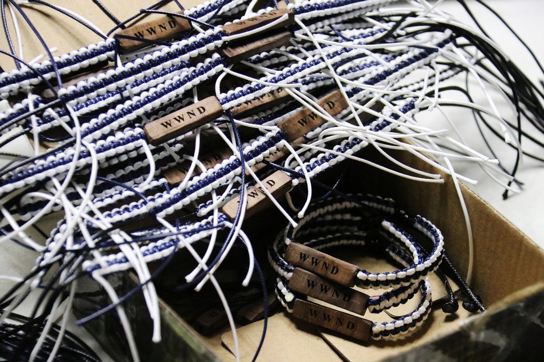 Personalized Walnut Wood Bracelet, Bulk Order Bracelet, Macrame Hand ...