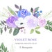 Violet Roses Bouquets - Floral Clipart, Flower Clip Art, Purple Ultra ...