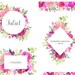 Pink Flower Watercolor Clipart Frames - Floral Clipart Borders ...