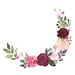 Watercolor Floral Clipart Wreath Burgundy and Blush Rose Wedding Art ...