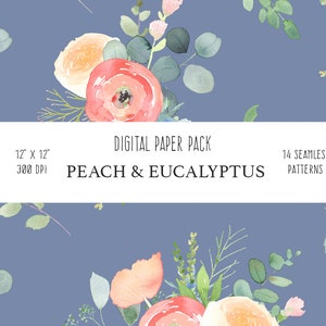 Floral Digital Paper, Watercolor Floral Background, Floral Scrapbooking ...