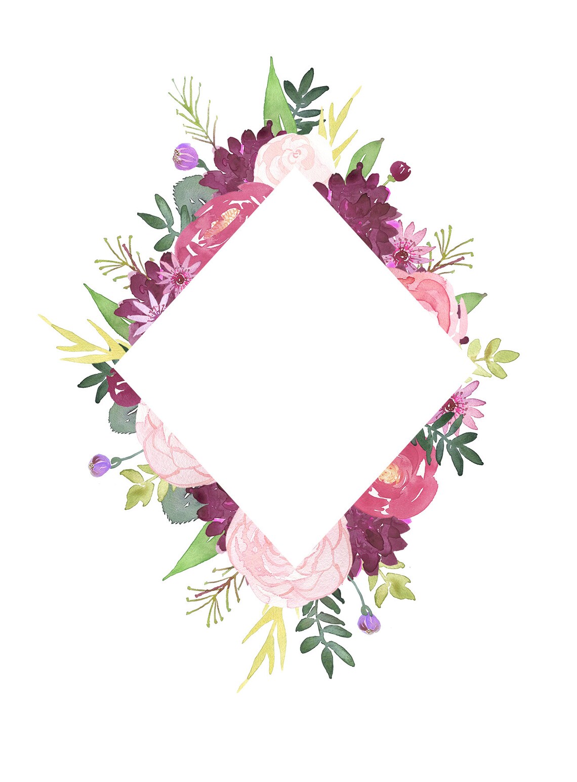 Watercolor Clipart Frames Dusty Rose Frames Clipart Flower - Etsy Canada