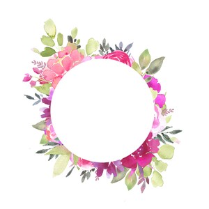 Pink Flower Watercolor Clipart Frames - Floral Clipart Borders ...