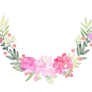 Watercolor Clip Art - Peony Wreaths, Peonies Clipart, Pink Floral ...