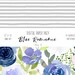 Floral Paper Digital Download - Watercolour Navy and Blush Flower ...