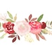 Fall Bouquet Clipart Rusty Rose Clip Art, Floral Watercolor Clipart ...