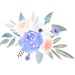 Watercolor Floral Clipart Bouquets Peach Pink Blue Roses - Etsy