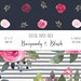 Burgundy and Blush Floral Digital Paper - Watercolor Flower ...