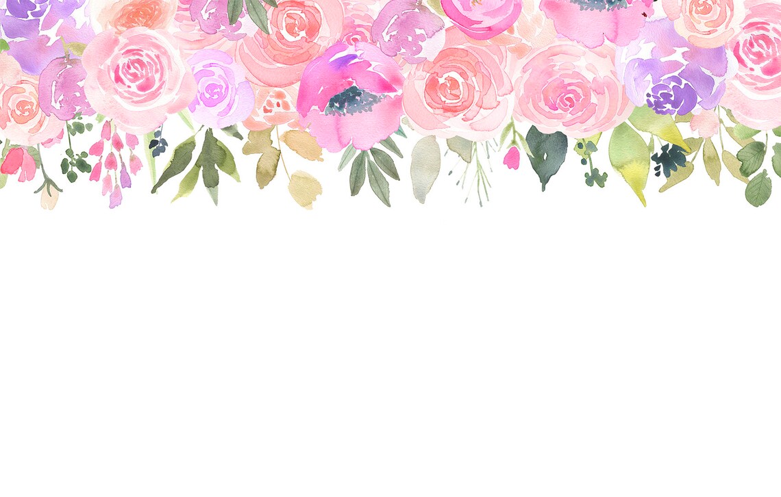 Floral Frame Clipart Watercolour Flower Clip Art Borders and | Etsy