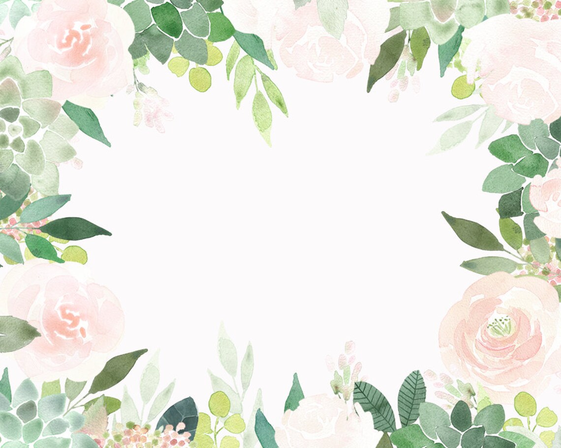 Succulents Clipart Frames Succulent Border Roses Frame - Etsy