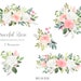 Watercolor Floral Clipart - White and Peach Flower Arrangements, Pink ...
